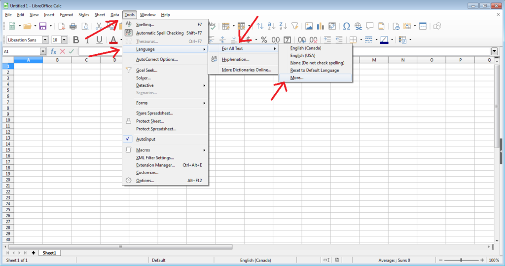 Guide: LibreOffice Calc Part 1: Initial Configuration - Freezenet.ca