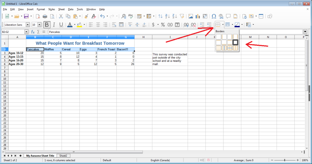 Guide: LibreOffice Calc Part 3: Adding Visual Appeal - Freezenet.ca