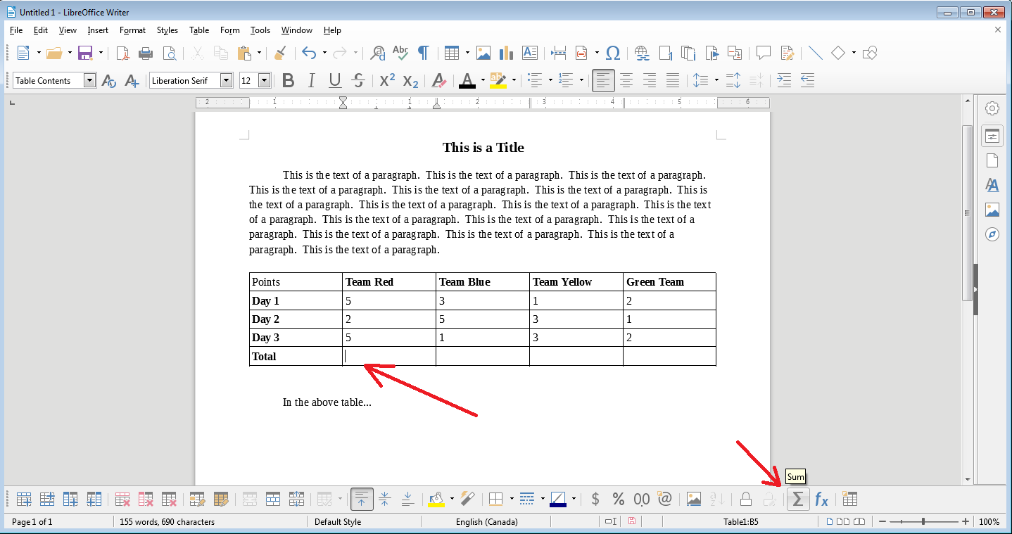 Guide: LibreOffice Writer Part 4: Tables - Freezenet.ca