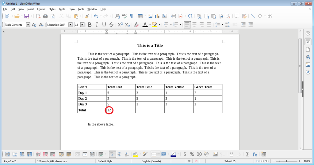 Guide: LibreOffice Writer Part 4: Tables - Freezenet.ca