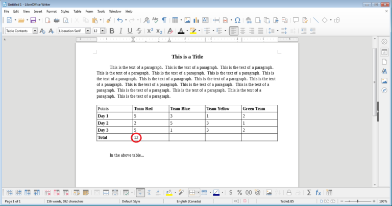 Guide: LibreOffice Writer Part 4: Tables - Freezenet.ca