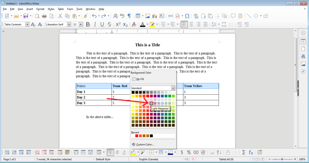 Guide: LibreOffice Writer Part 4: Tables - Freezenet.ca