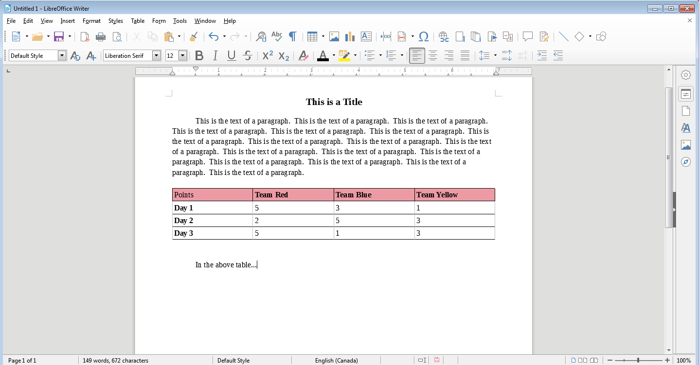 Guide: LibreOffice Writer Part 4: Tables - Freezenet.ca