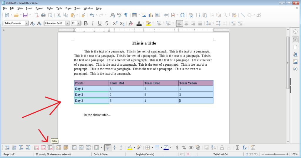 Guide: LibreOffice Writer Part 4: Tables - Freezenet.ca
