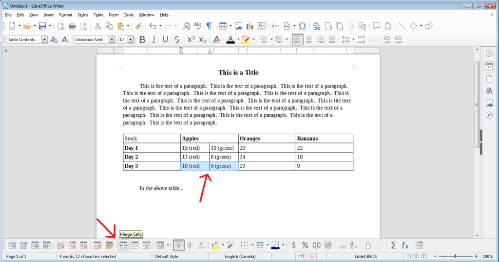Guide: LibreOffice Writer Part 4: Tables - Freezenet.ca