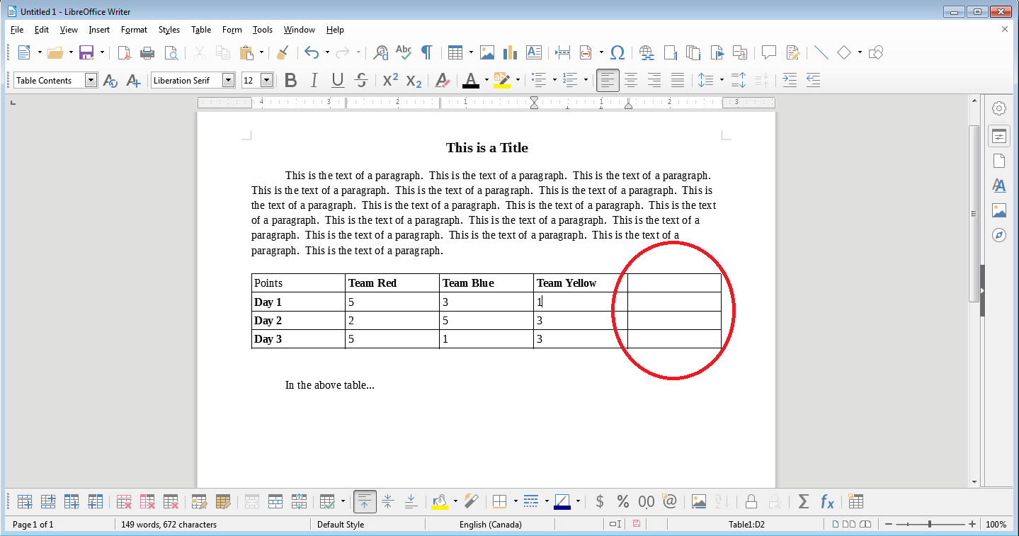 Guide: LibreOffice Writer Part 4: Tables - Freezenet.ca